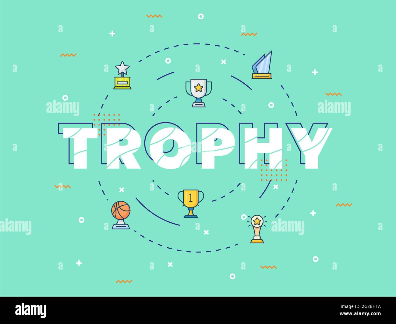 trophy concept with typography calligraphy lettering word art vector ...