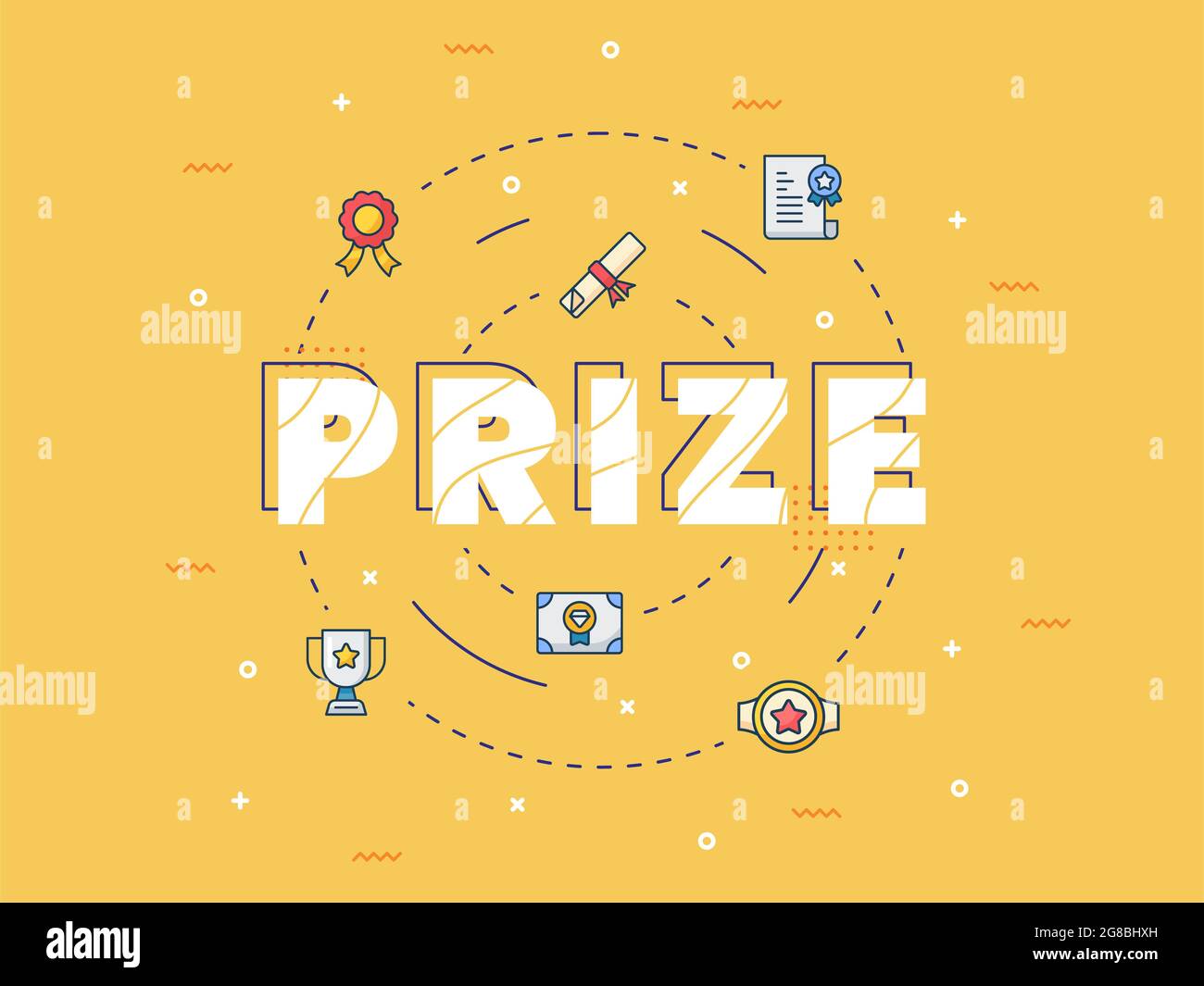 prize concept with typography calligraphy lettering word art vector ...