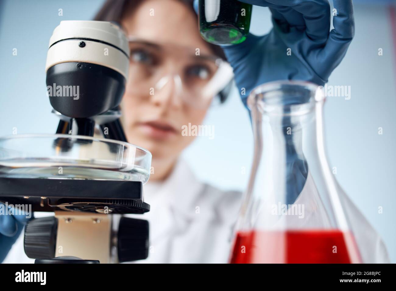laboratory chemical solutions research experiment science Stock Photo ...