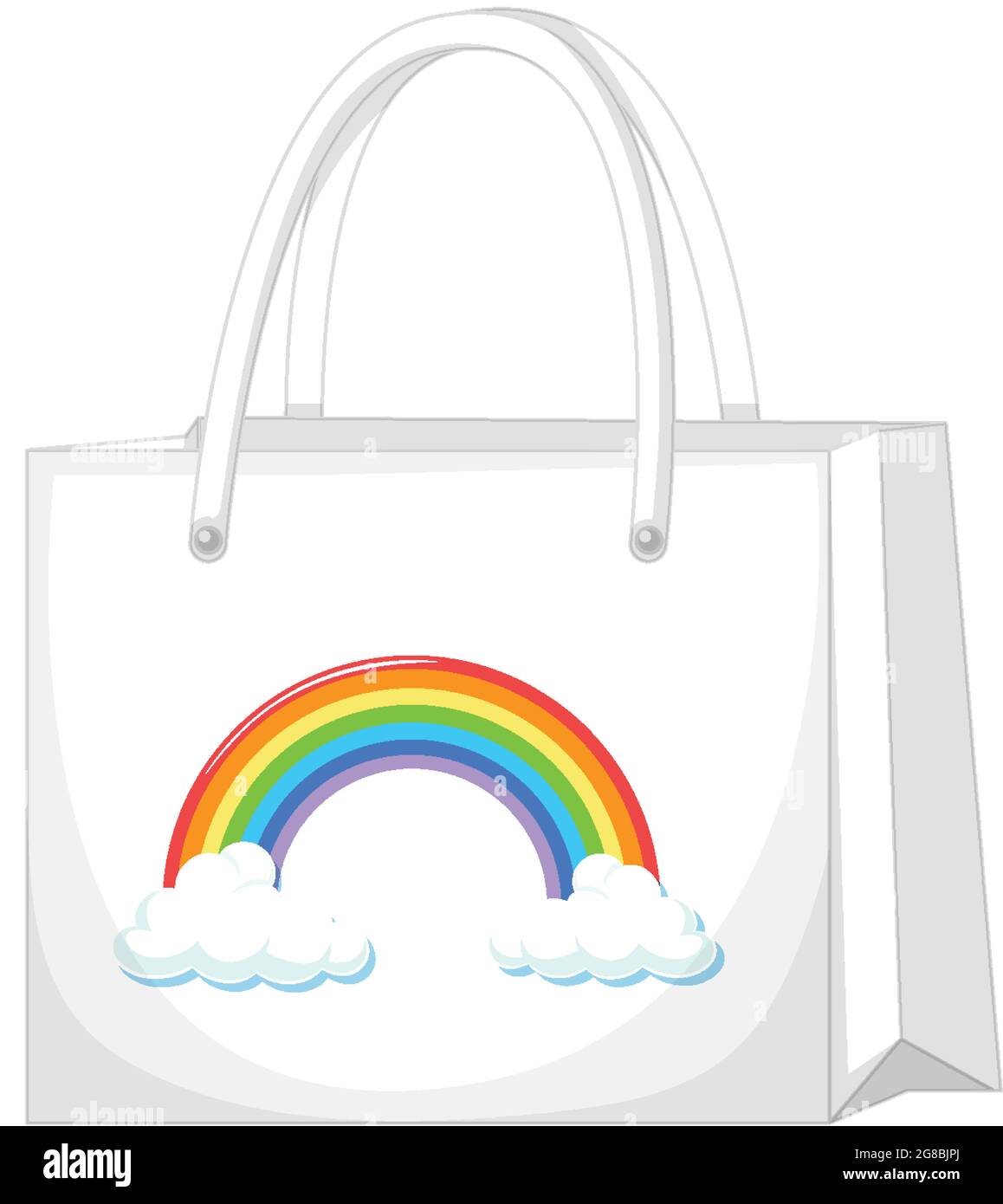 A white handbag with rainbow pattern illustration Stock Vector Image ...