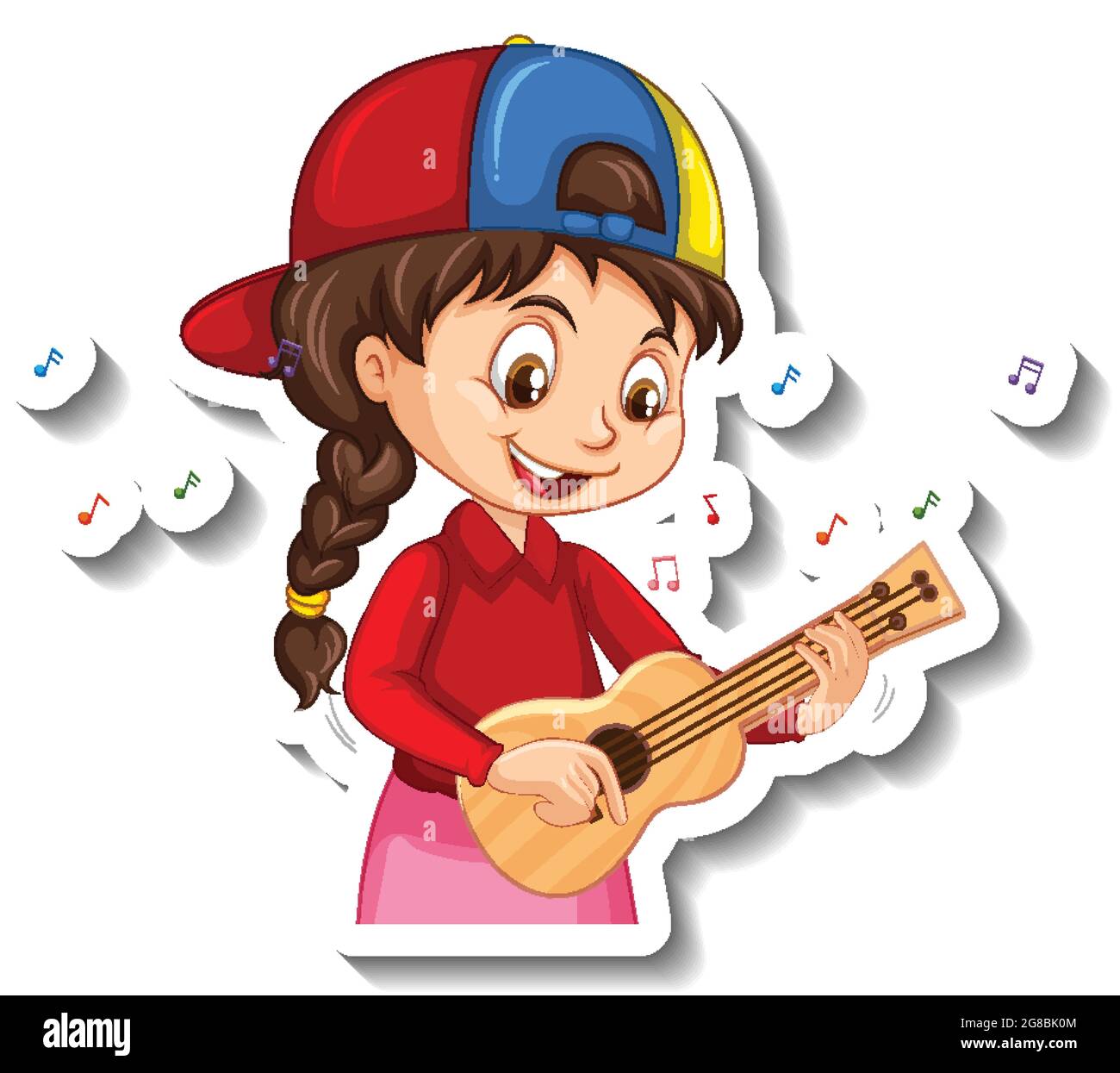 Girl playing a ukulele Stock Vector Images - Alamy