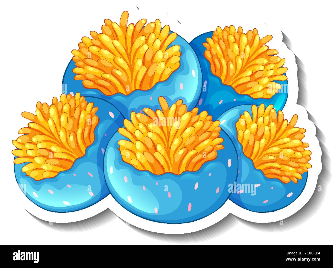 A sticker template with Coral sea element isolated illustration Stock ...