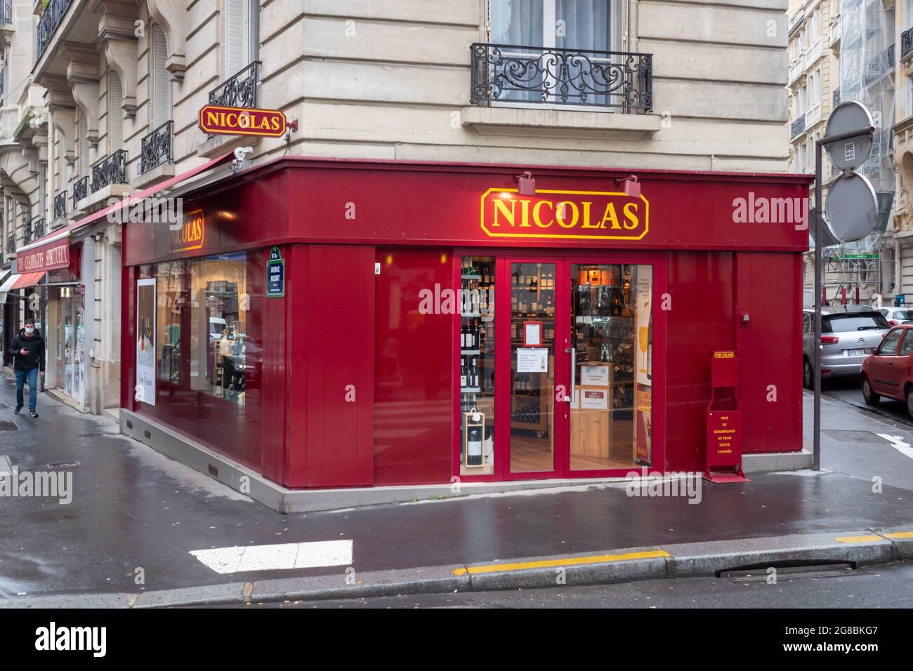 PARIS, FRANCE - Jul 08, 2021: A NICOLAS liquor Famous brand french ...