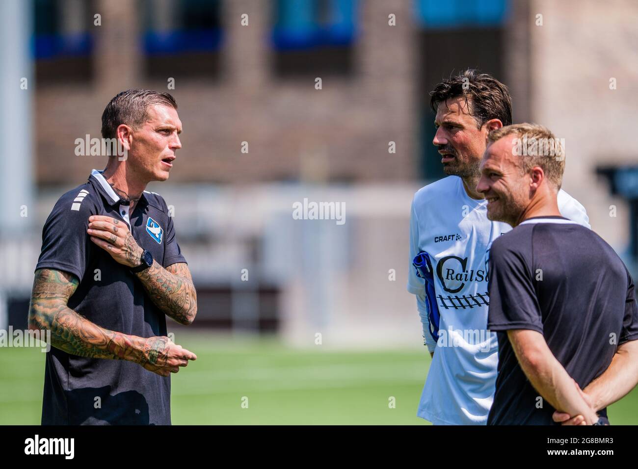 Koege, Denmark. 16th, July 2021. Head coaches Daniel Agger and Lars ...