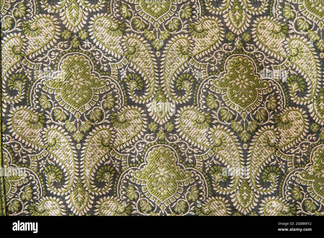 Carpet material with green patterns Stock Photo - Alamy