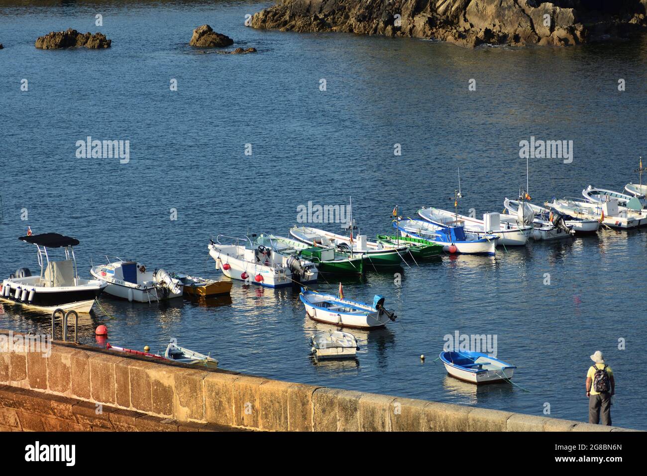 Tapia de Casariego, Asturias, Spain. July, 2021: Ships in the port ...