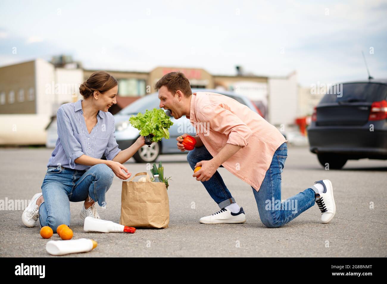 Dropped bag people hi-res stock photography and images - Alamy
