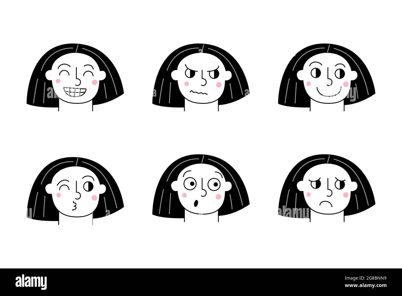 Sad woman happy face Cut Out Stock Images & Pictures - Alamy