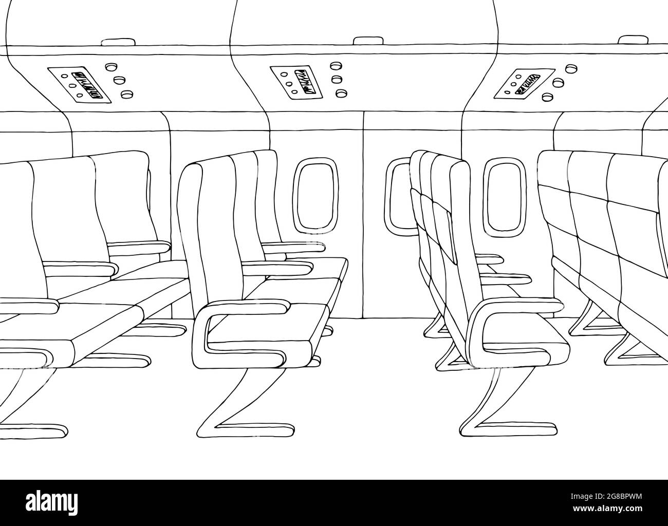 Cabin airplane Stock Vector Images - Alamy
