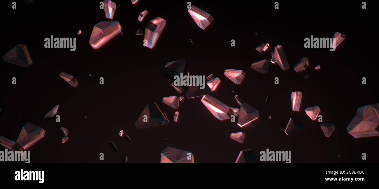 3D rendering of minimal abstract scene with many polygon geometric ...