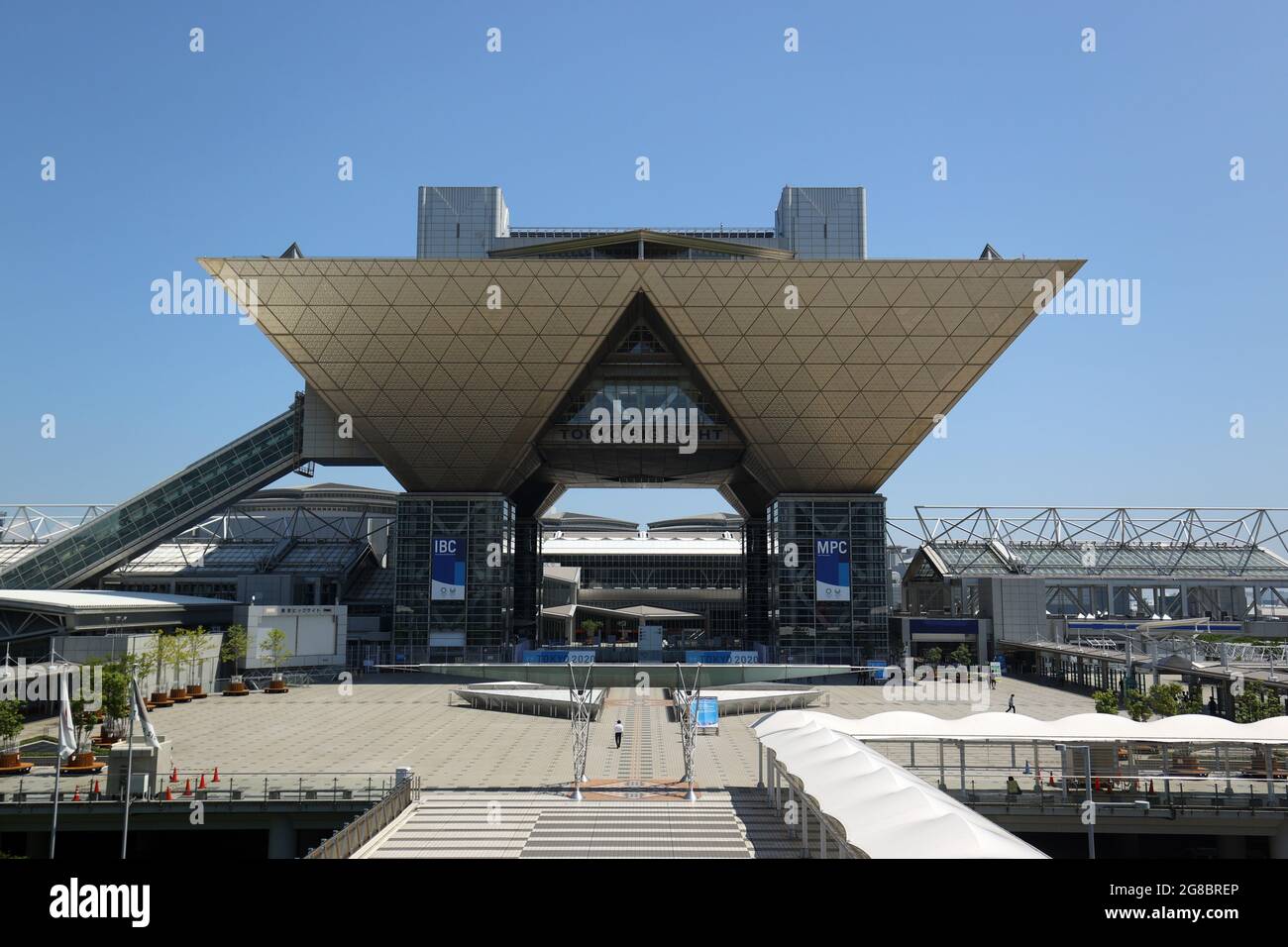 Exterior view of the Main Press Center (MPC) for the Tokyo 2020 Olympic ...