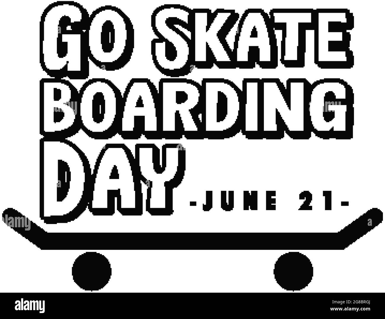 Go Skateboarding Day banner in black and white style illustration Stock ...