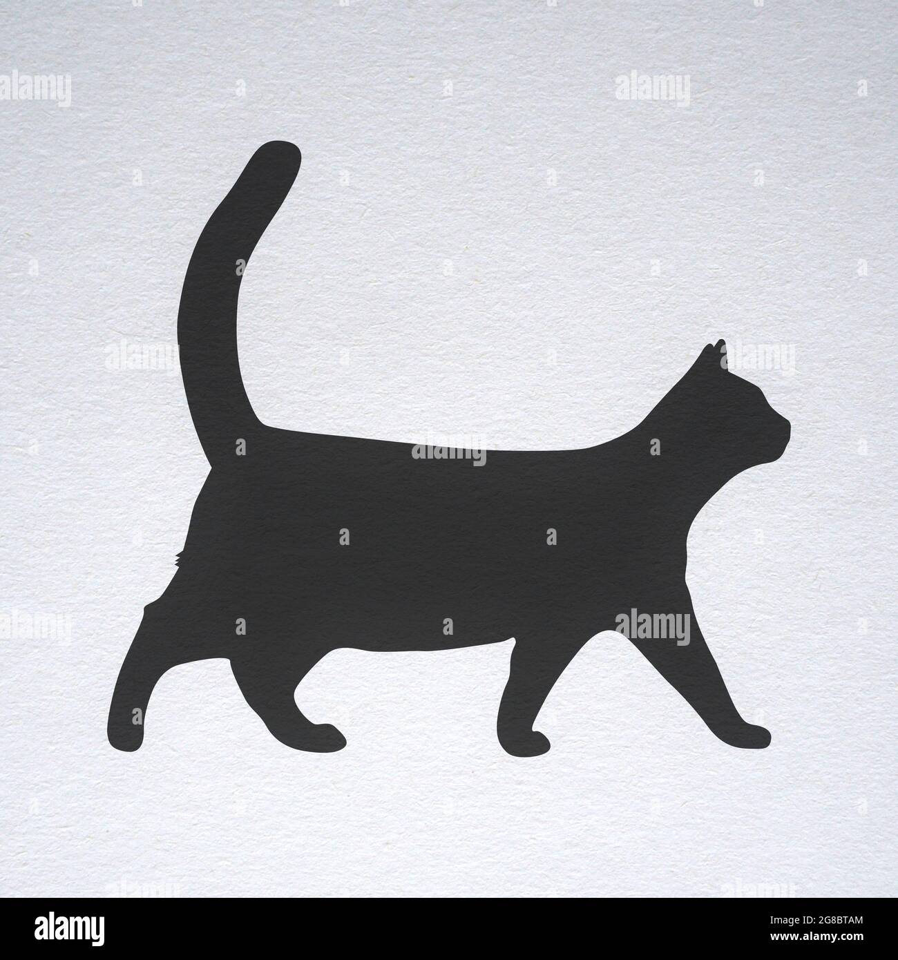 Black Cat walking side view silhouette illustration isolated on white ...