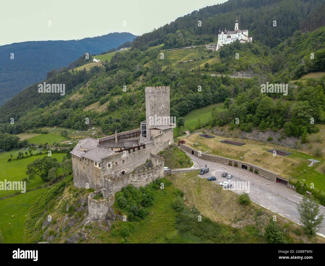 Prince's castle and benedictine abbey of mount Maria at Burgeis on ...