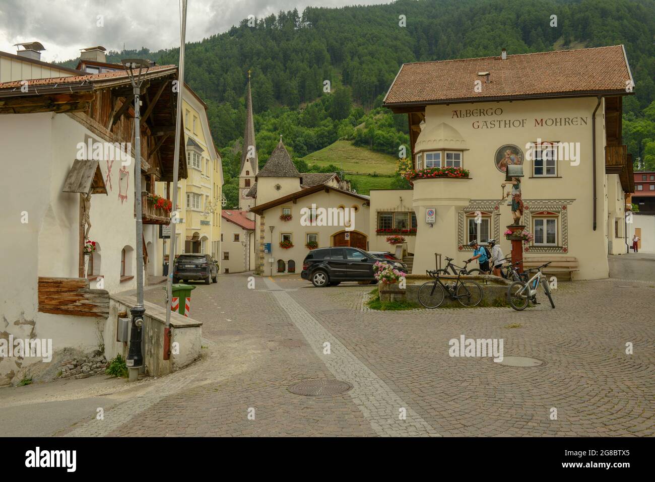 Burgeis, Italy - 8 July 2021: the traditional village of Burgeis on ...