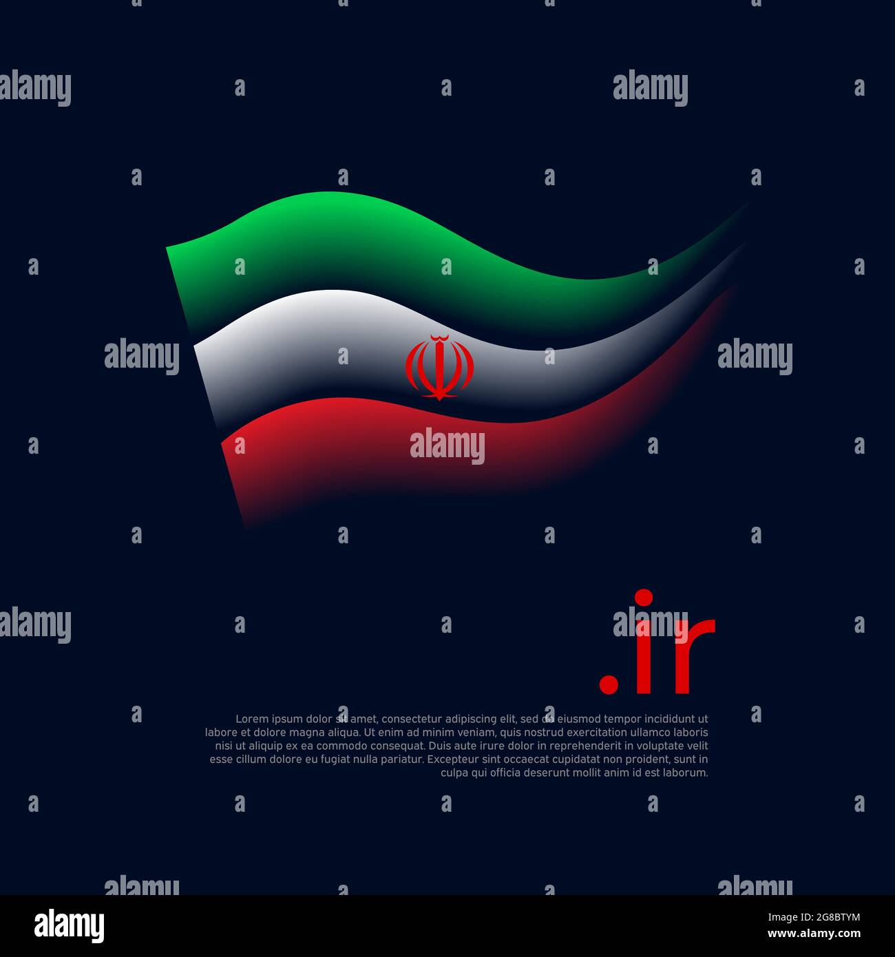 Iran flag. Stripes colors of the iranian flag on a dark background ...