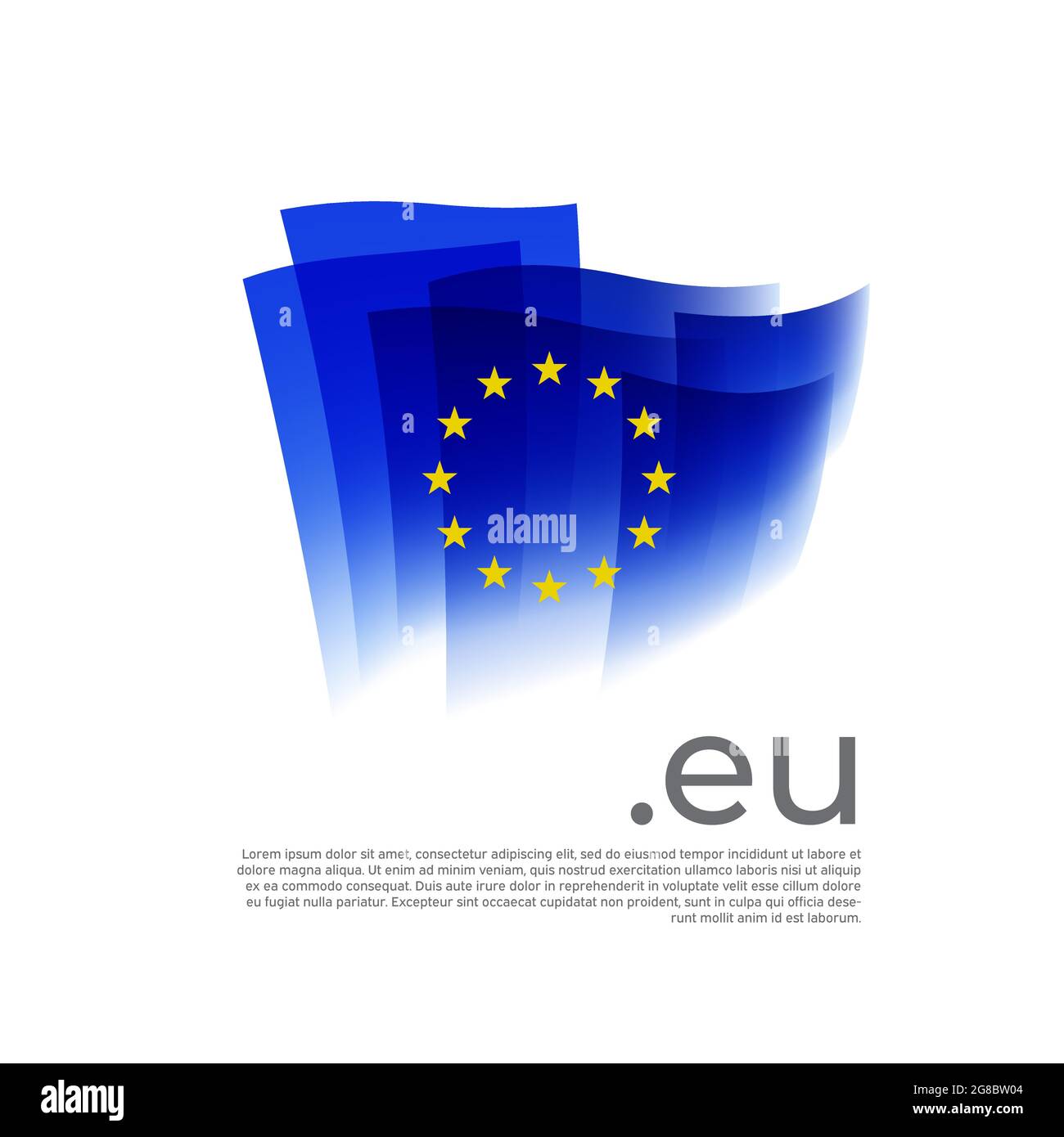 European union flag watercolor. Colored stripes EU flag on a white ...