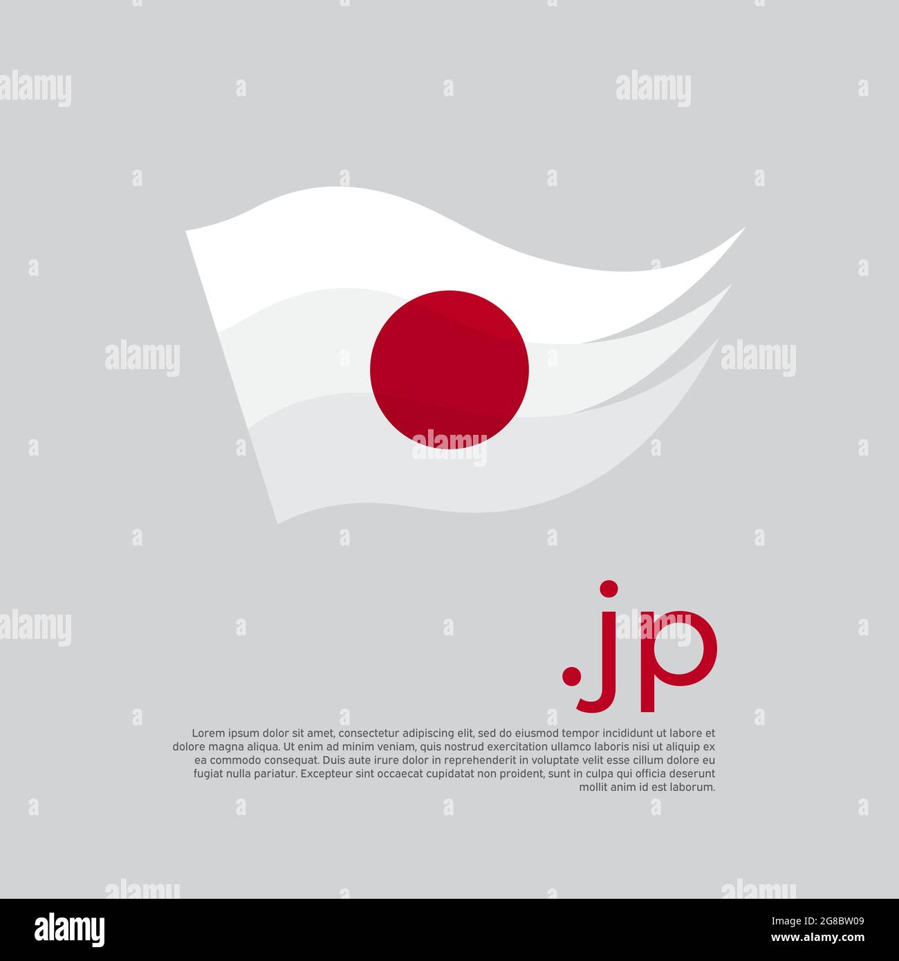 Japan flag. Stripes colors of the japanese flag on a white background ...