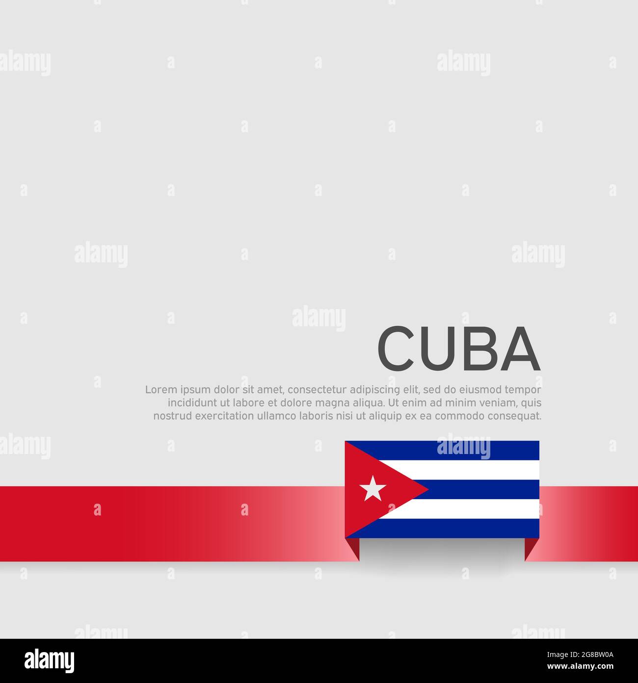 Cuba flag background. State cuban patriotic banner, cover. Ribbon color ...
