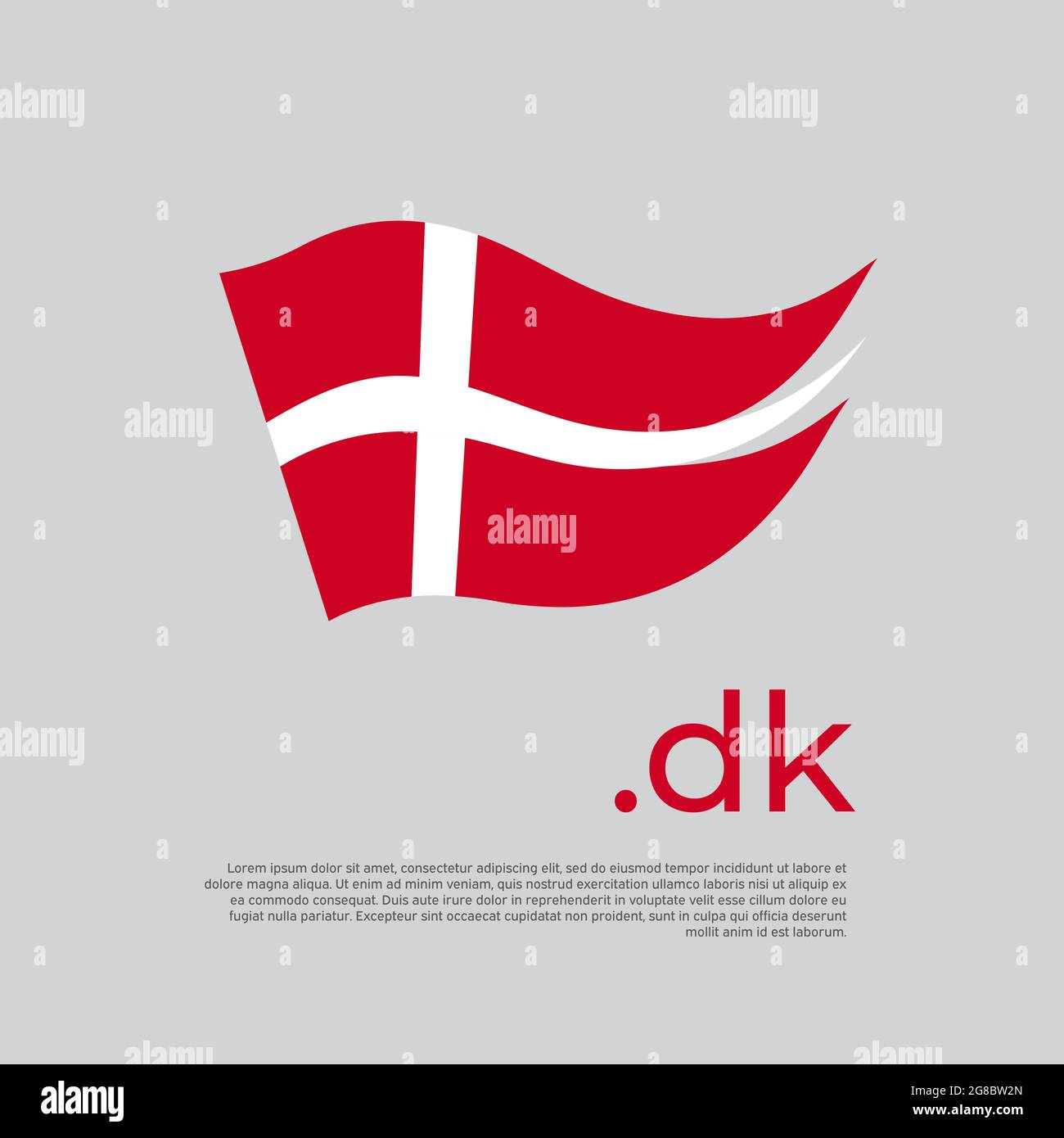 Denmark flag. Stripes colors of the danish flag on a white background ...