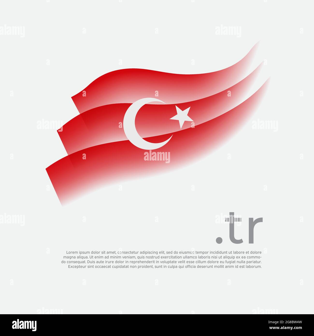 Turkey flag watercolor. Colored stripes turkish flag on a white ...