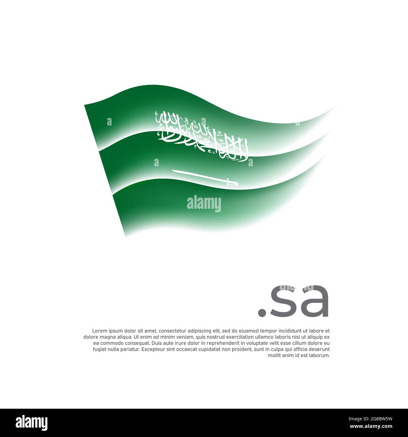 Saudi Arabia flag. Stripes colors of the saudi arabian flag on a white ...