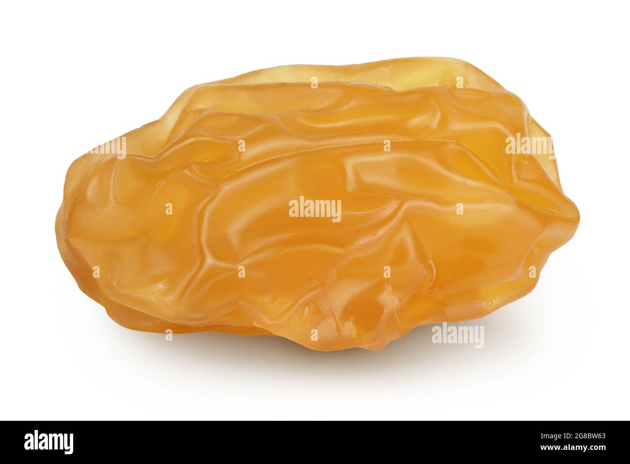 Yellow raisin isolated on white background with clipping path and full ...