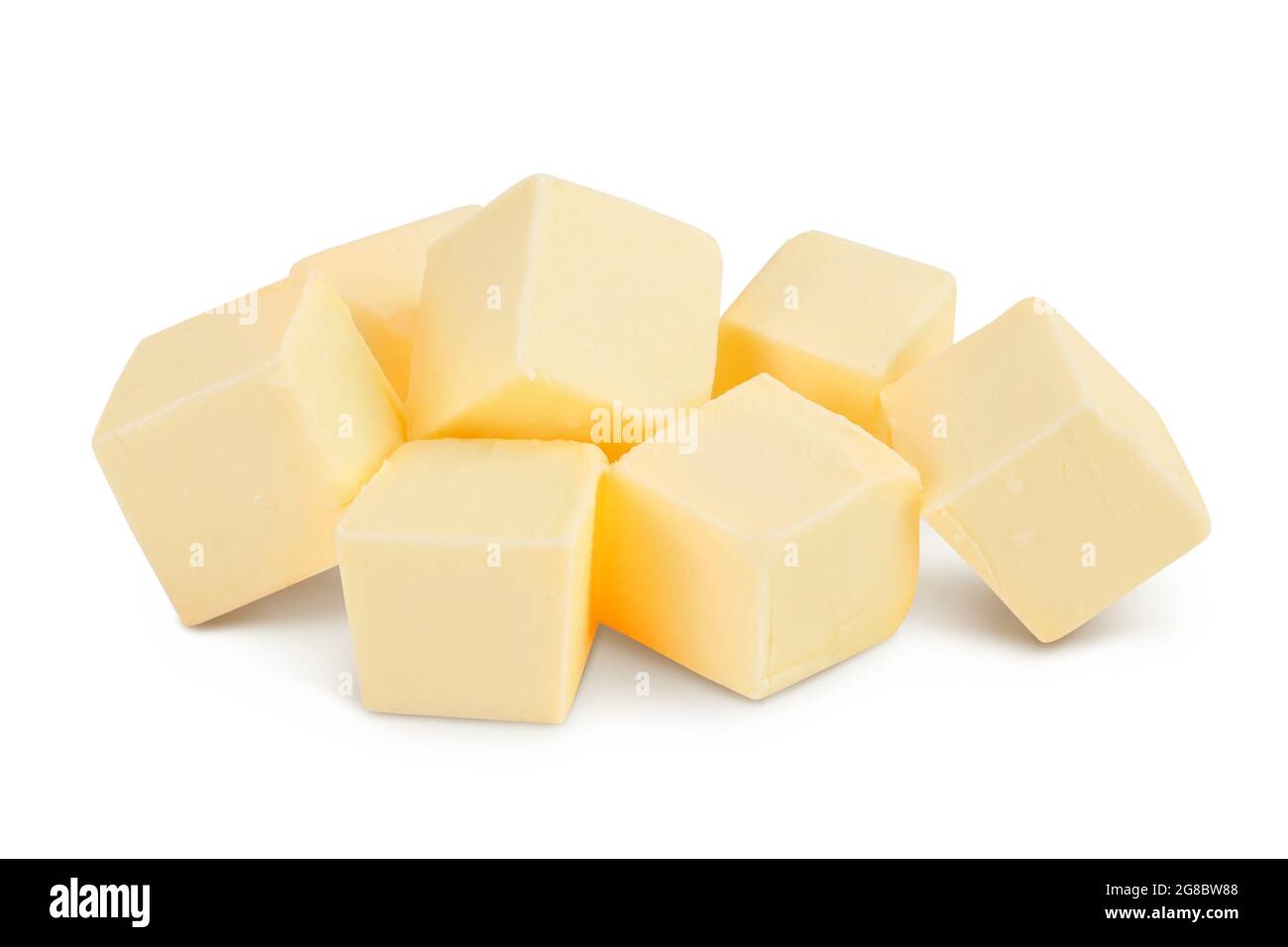 butter cube isolated on white background with clipping path and full ...