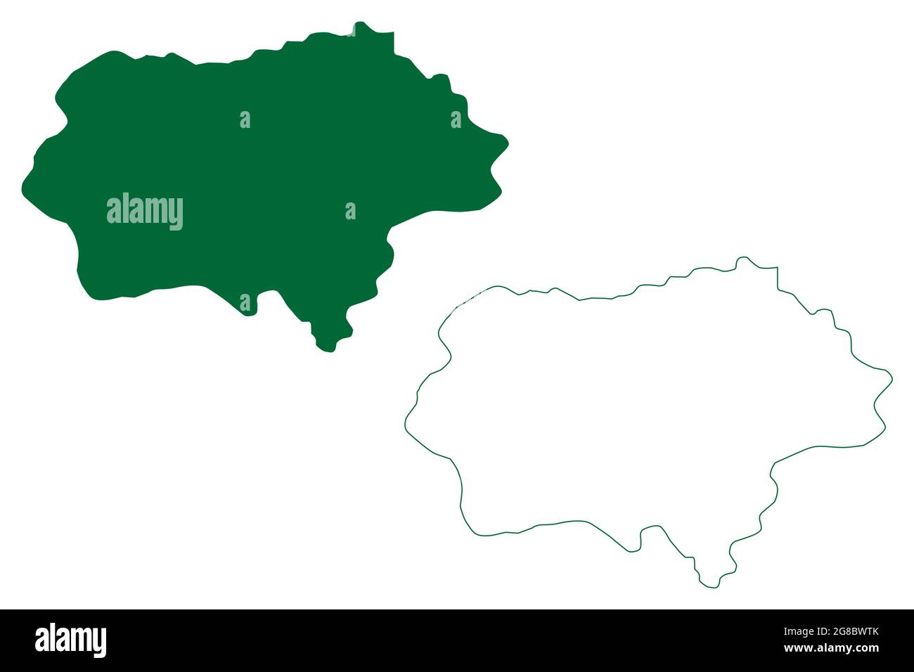 East Sikkim district (Sikkim State, Republic of India) map vector ...