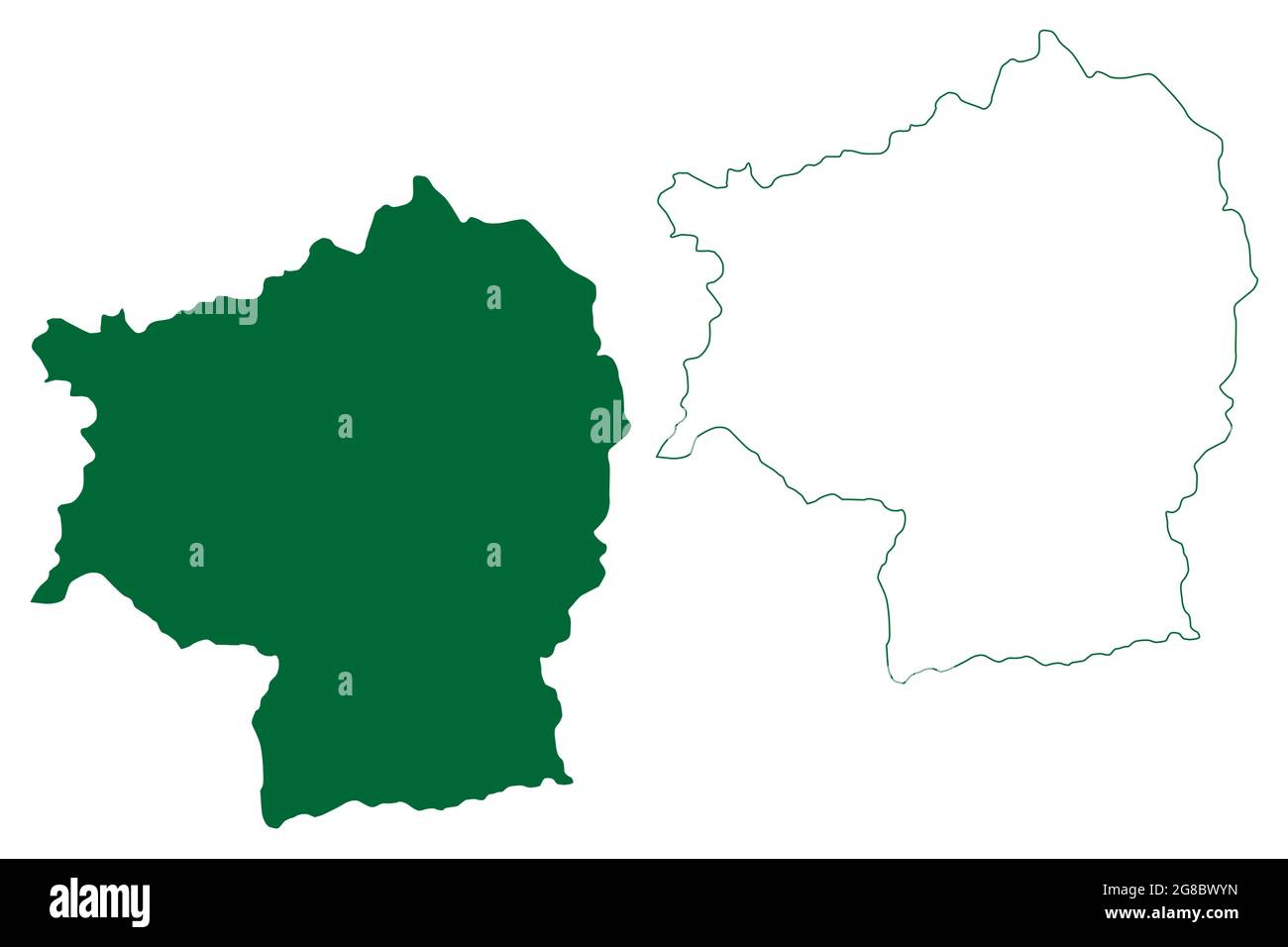 North Sikkim district (Sikkim State, Republic of India) map vector ...