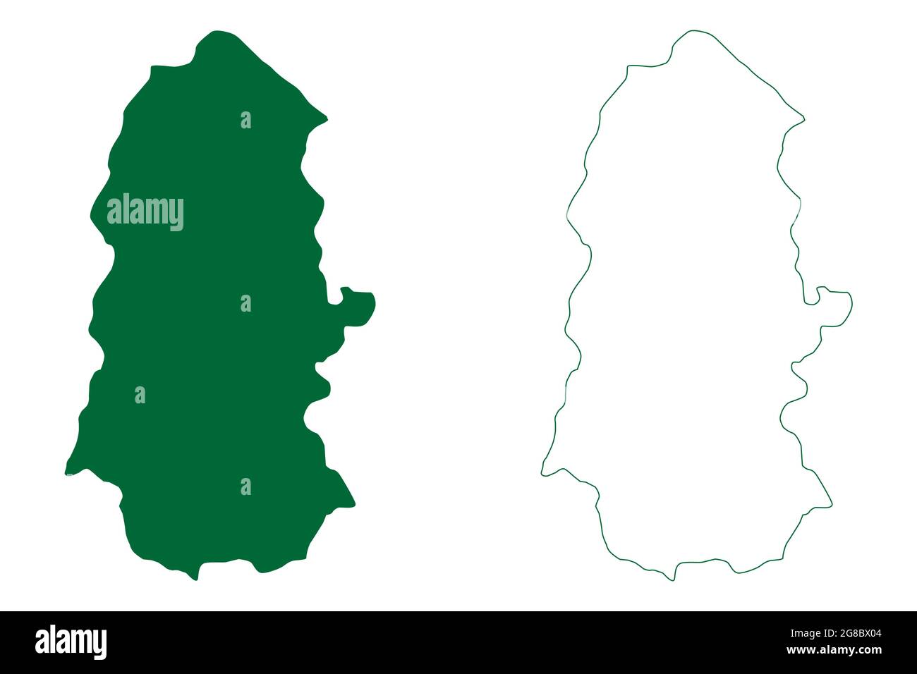 West Sikkim district (Sikkim State, Republic of India) map vector ...