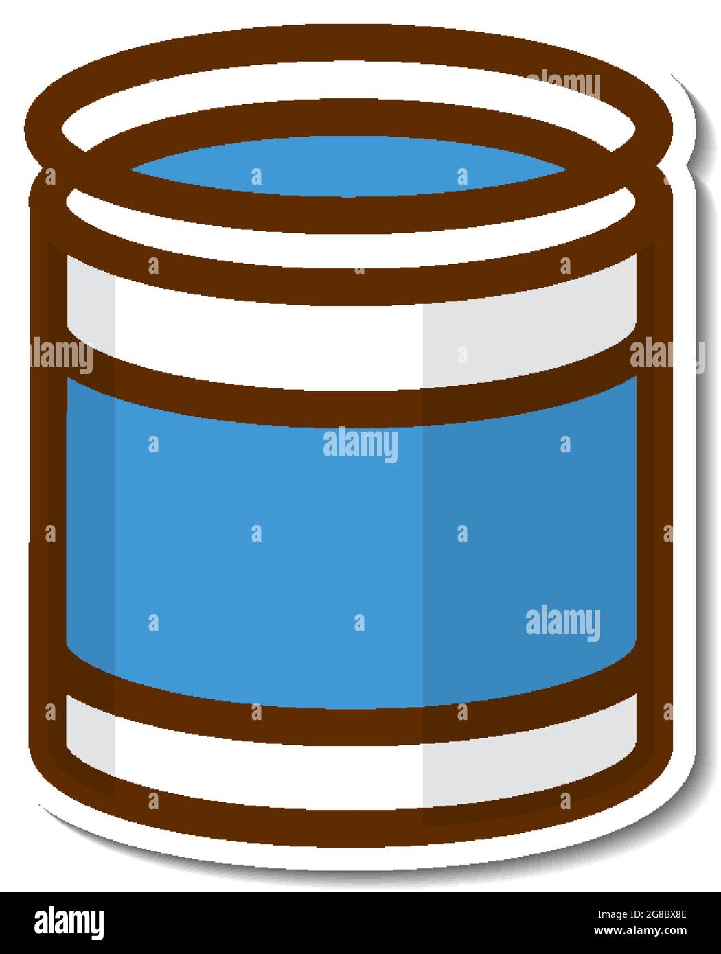 Blue can cartoon sticker on white background illustration Stock Vector ...