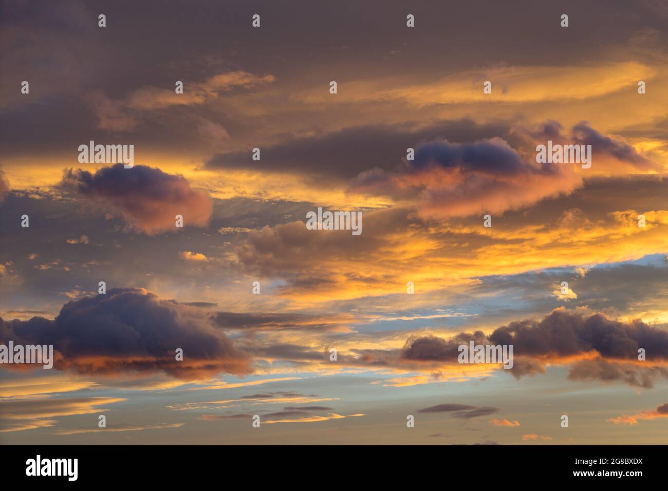 scenic sunset in Spain and colorful clouds abstract background Stock ...
