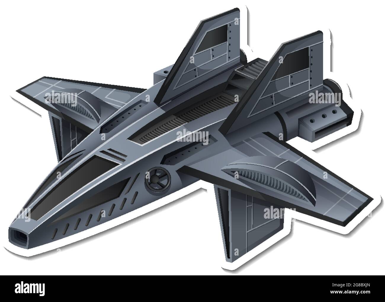A sticker template with a fighter aircraft isolated illustration Stock ...