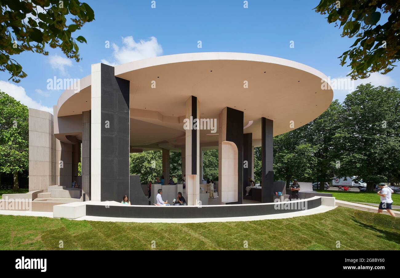 Side elevation of pavilion, with entrance. Serpentine Pavilion 2021 ...