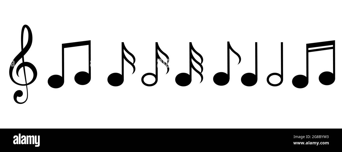 Music notes icon set, Music notes symbol, vector illustration Stock ...