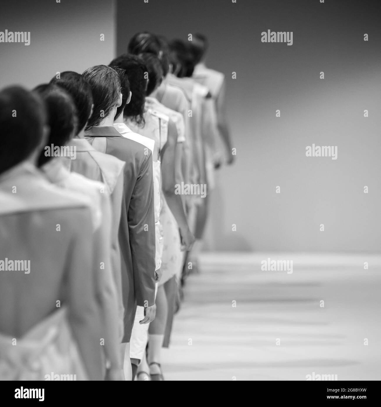 Fashion show, a catwalk event, runway show, model walking a catwalk ...