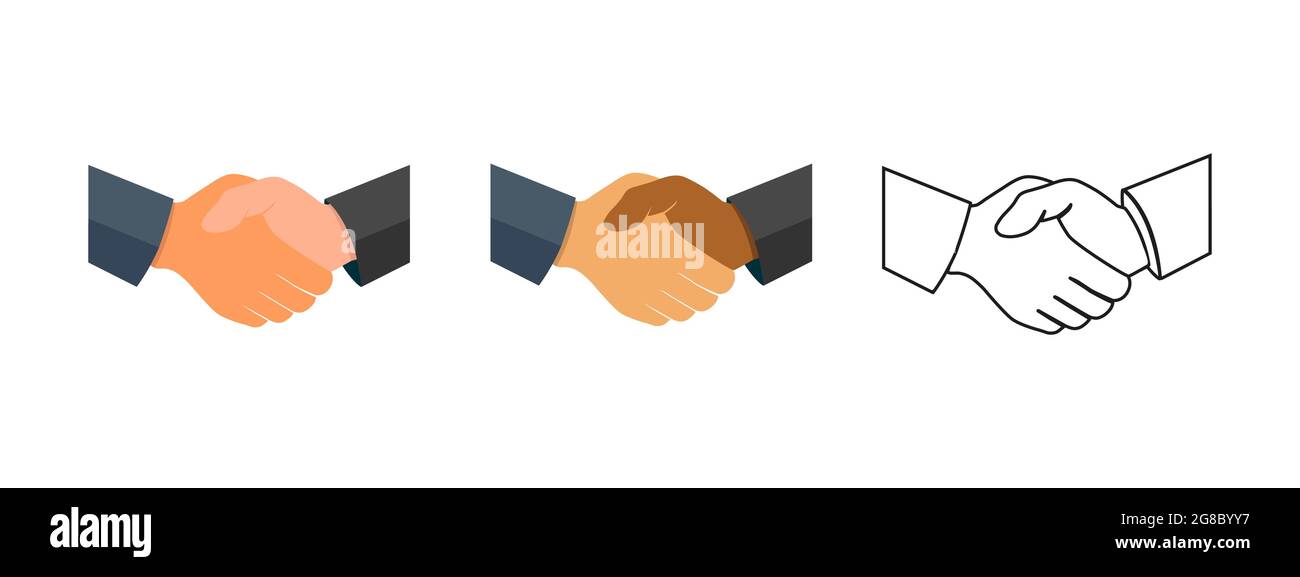 Business agreement handshake icon in different style Stock Vector Image ...