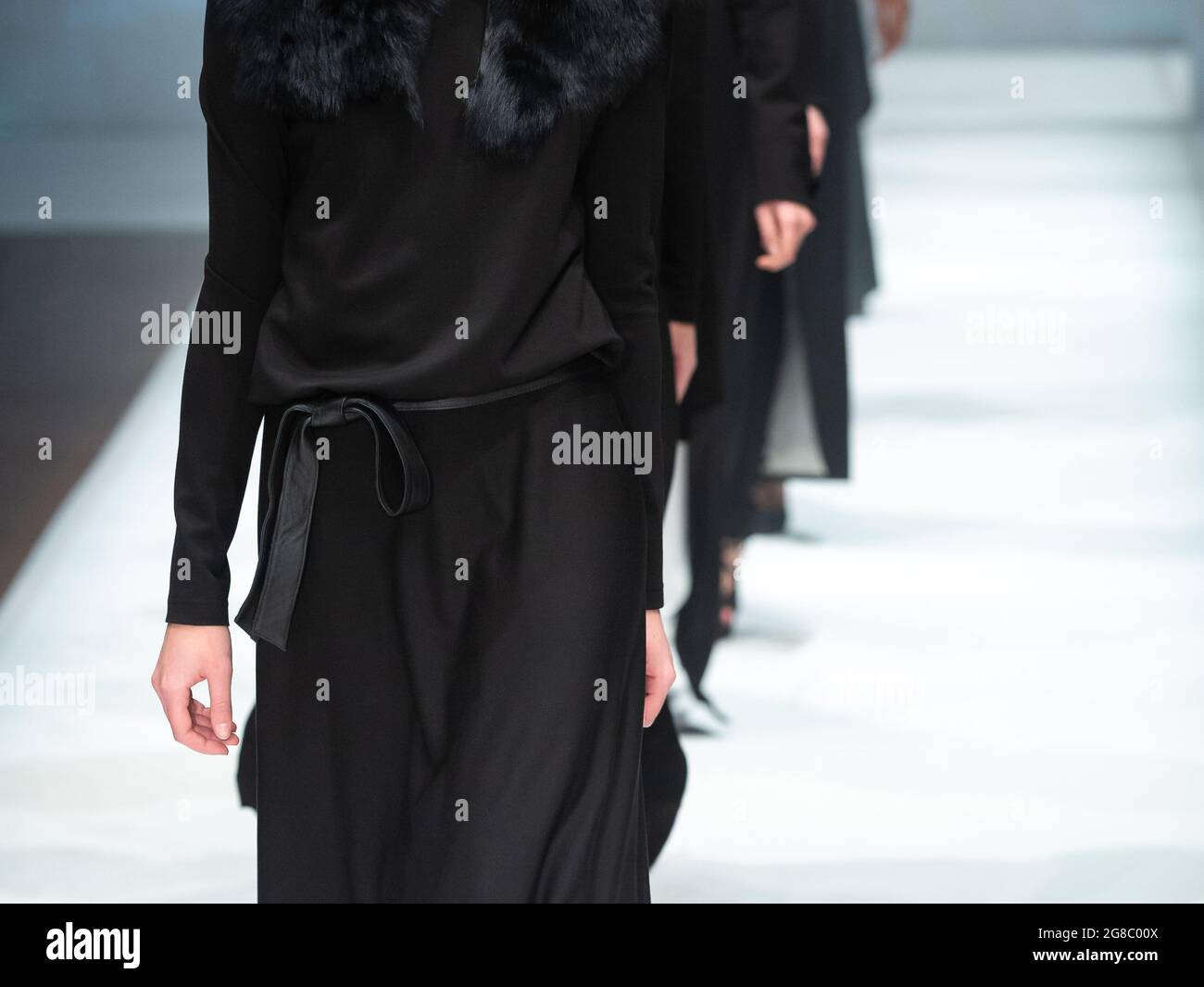 Fashion show, a catwalk event, runway show, model walking a catwalk ...