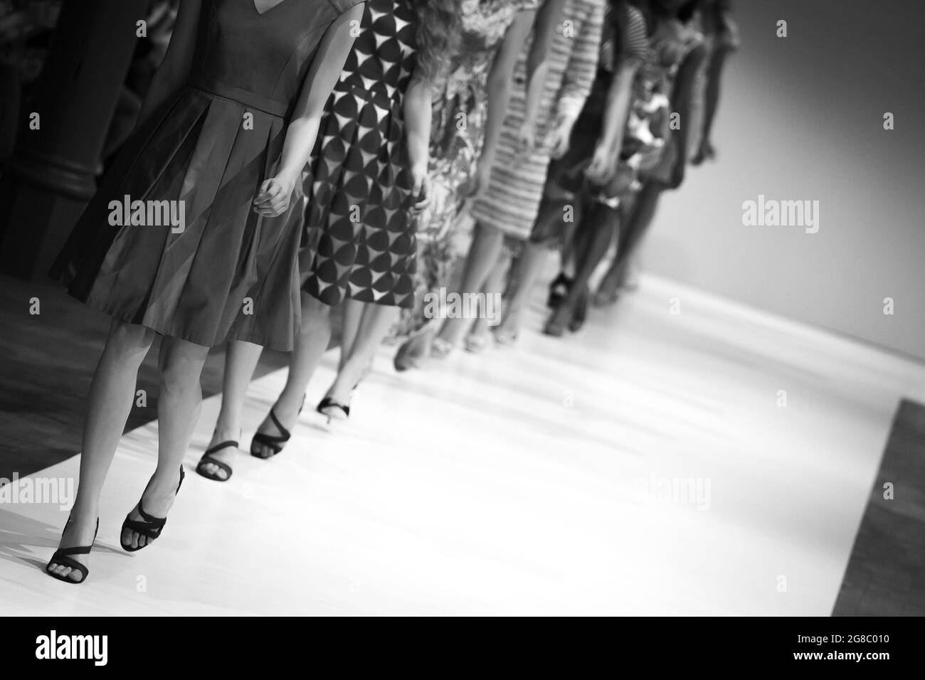 Fashion show, a catwalk event, runway show, model walking a catwalk ...