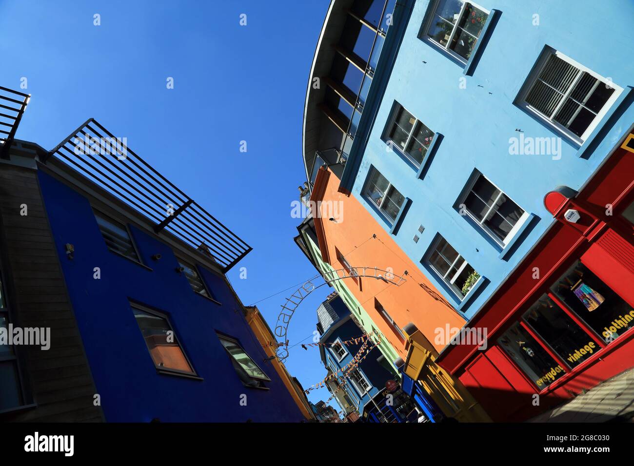 Colourful houses in The Creative Quarter, The Old High Street ...