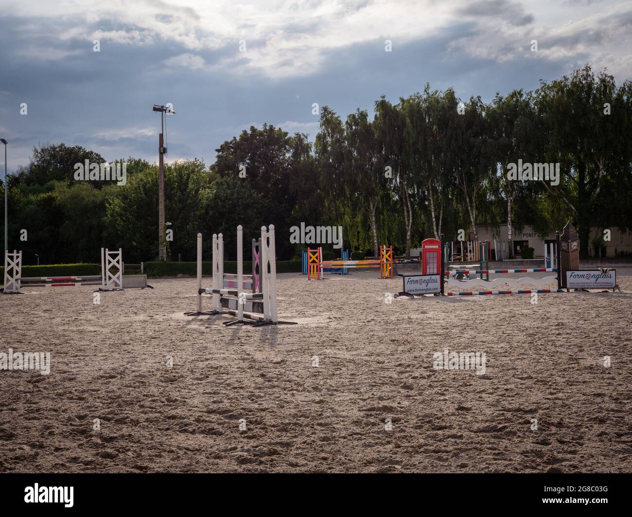 Saint Contest, France, Normandy July 2021. Empty obstacle course for ...