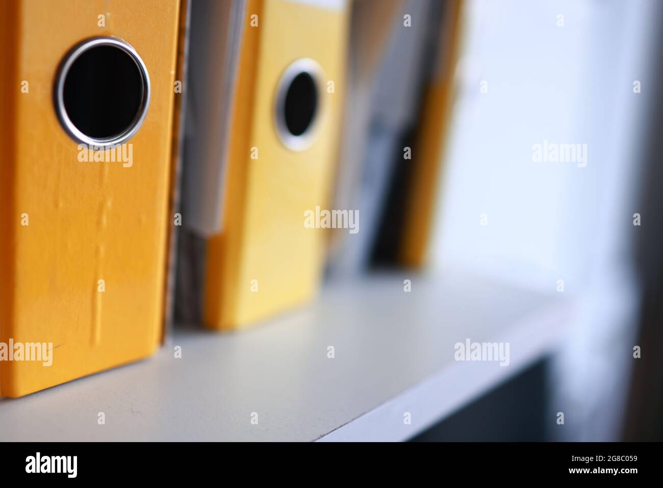 Binders On A Shelf In The Office Stock Photo - Alamy