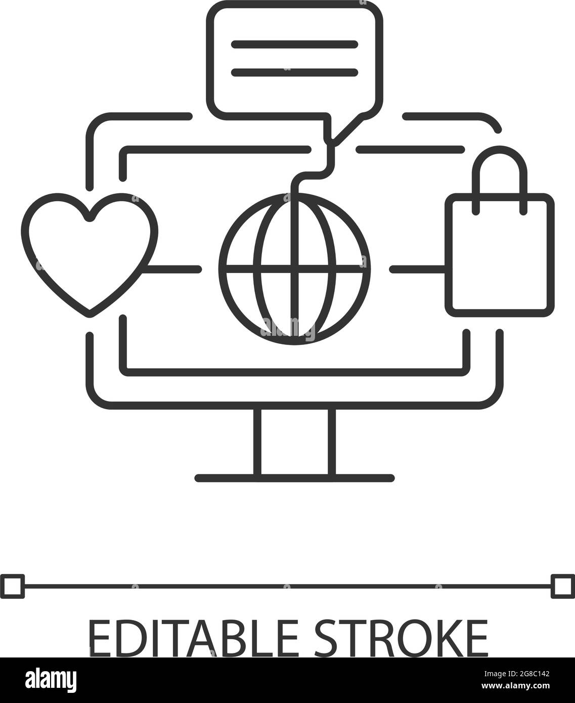 Social life concept online Black and White Stock Photos & Images - Alamy