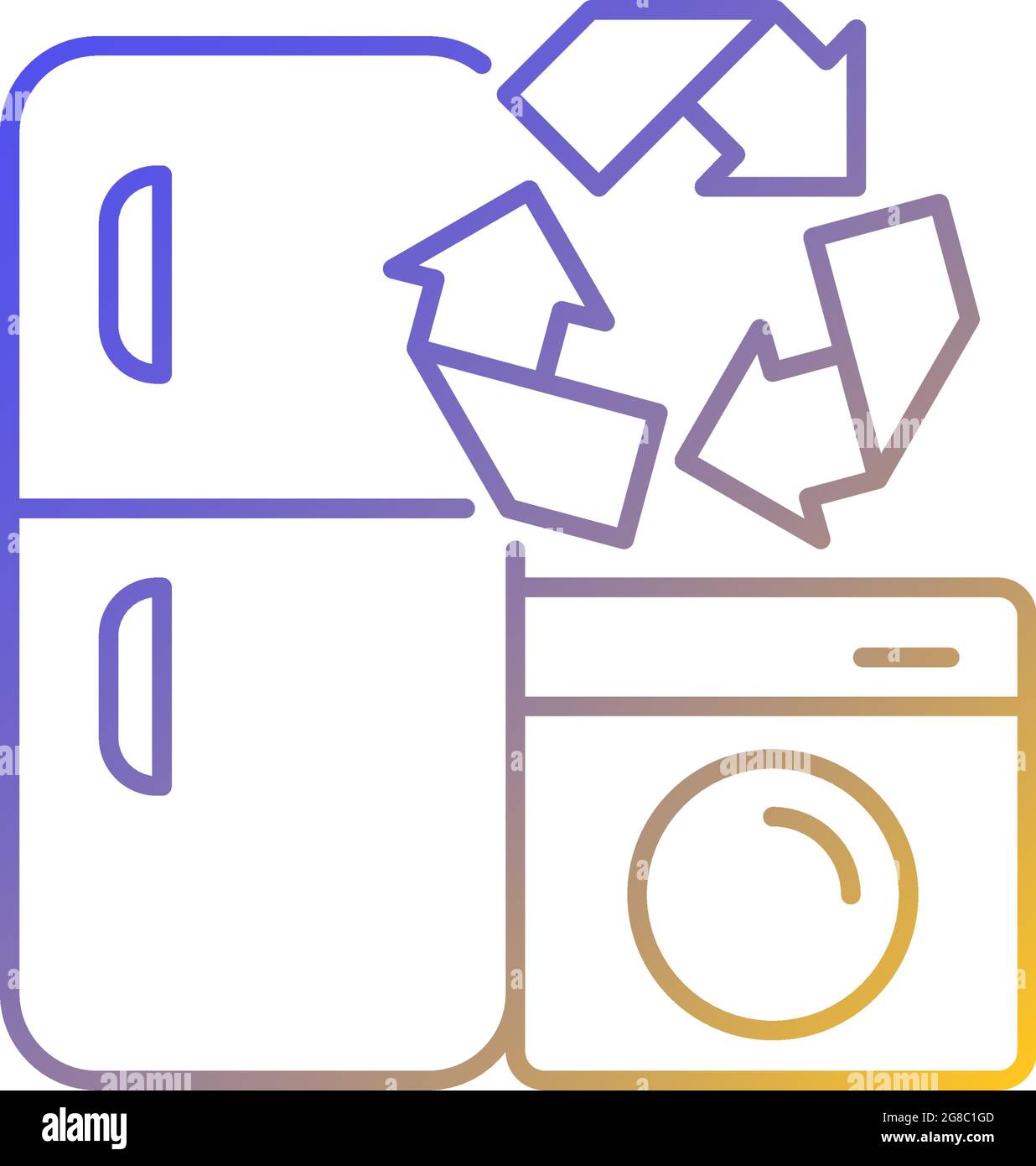 Appliance recycling program gradient linear vector icon Stock Vector ...