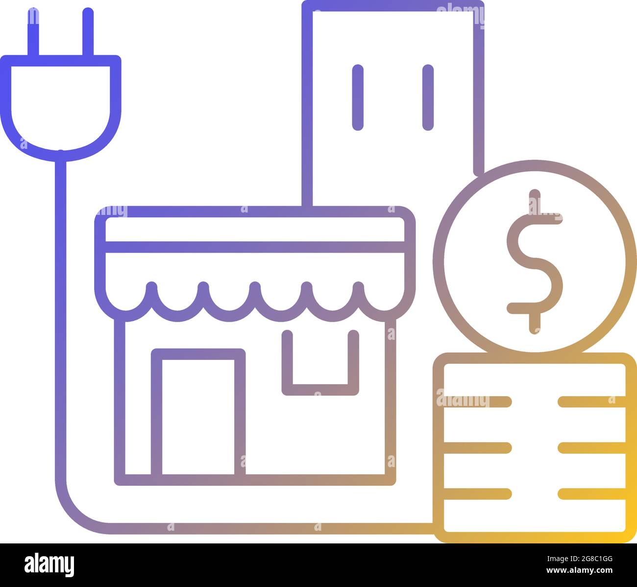 Energy price for commercial customer gradient linear vector icon Stock ...