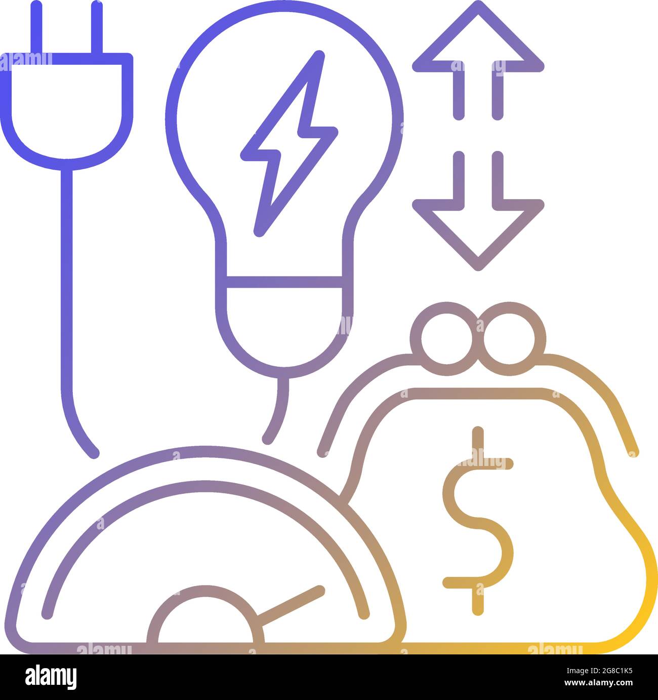 Energy efficiency program gradient linear vector icon Stock Vector ...
