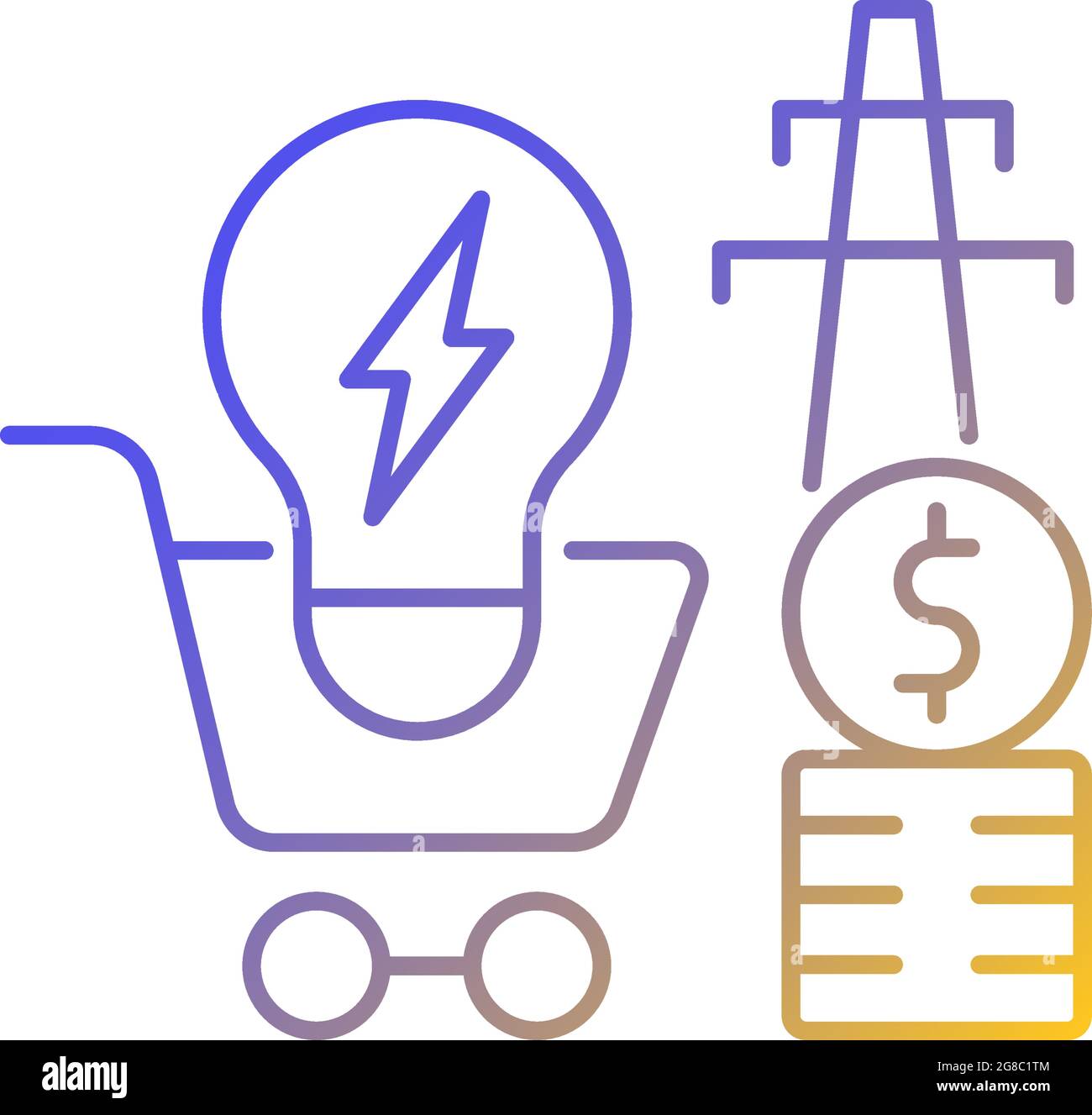 Electricity demand gradient linear vector icon Stock Vector Image & Art ...