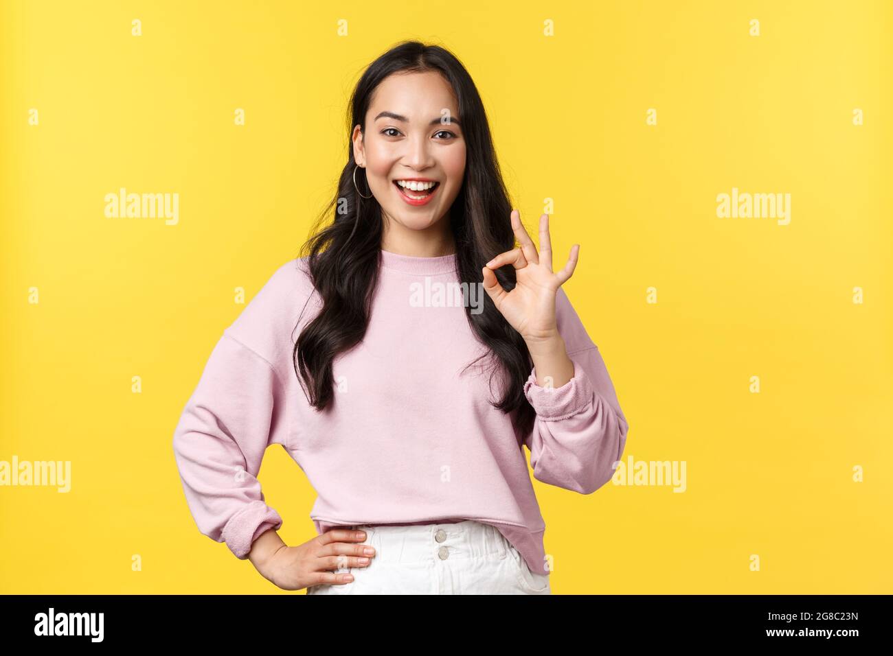 People emotions, lifestyle and fashion concept. Impressed and excited ...