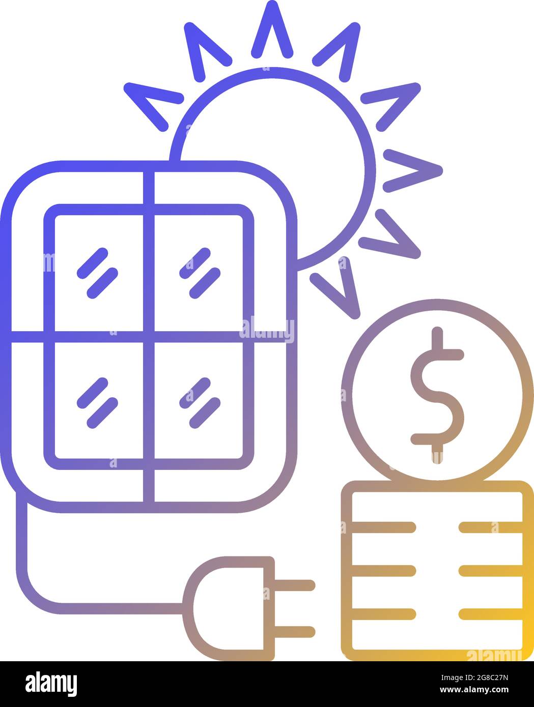 Solar energy price gradient linear vector icon Stock Vector Image & Art ...